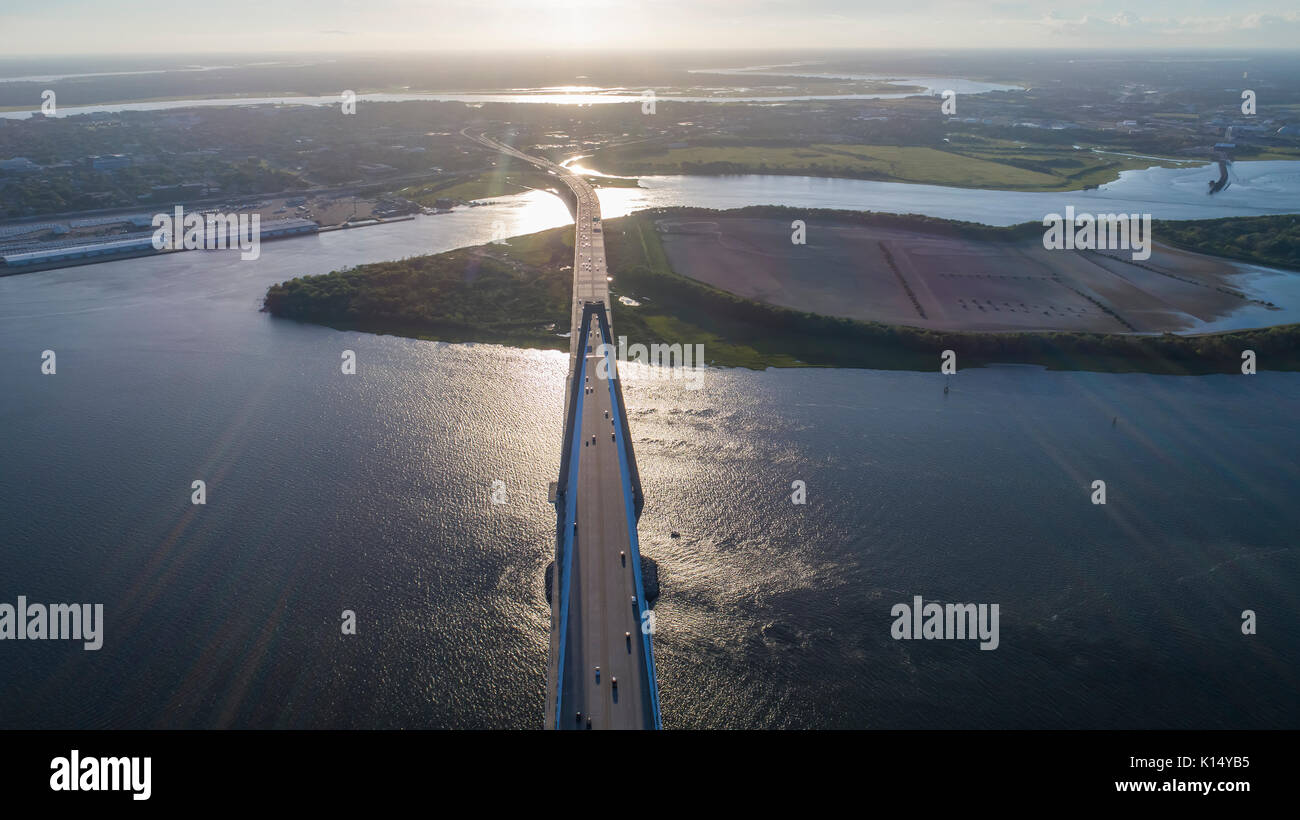 The Arthur Ravenel Jr. Bridge over the Cooper River in South Carolina ...