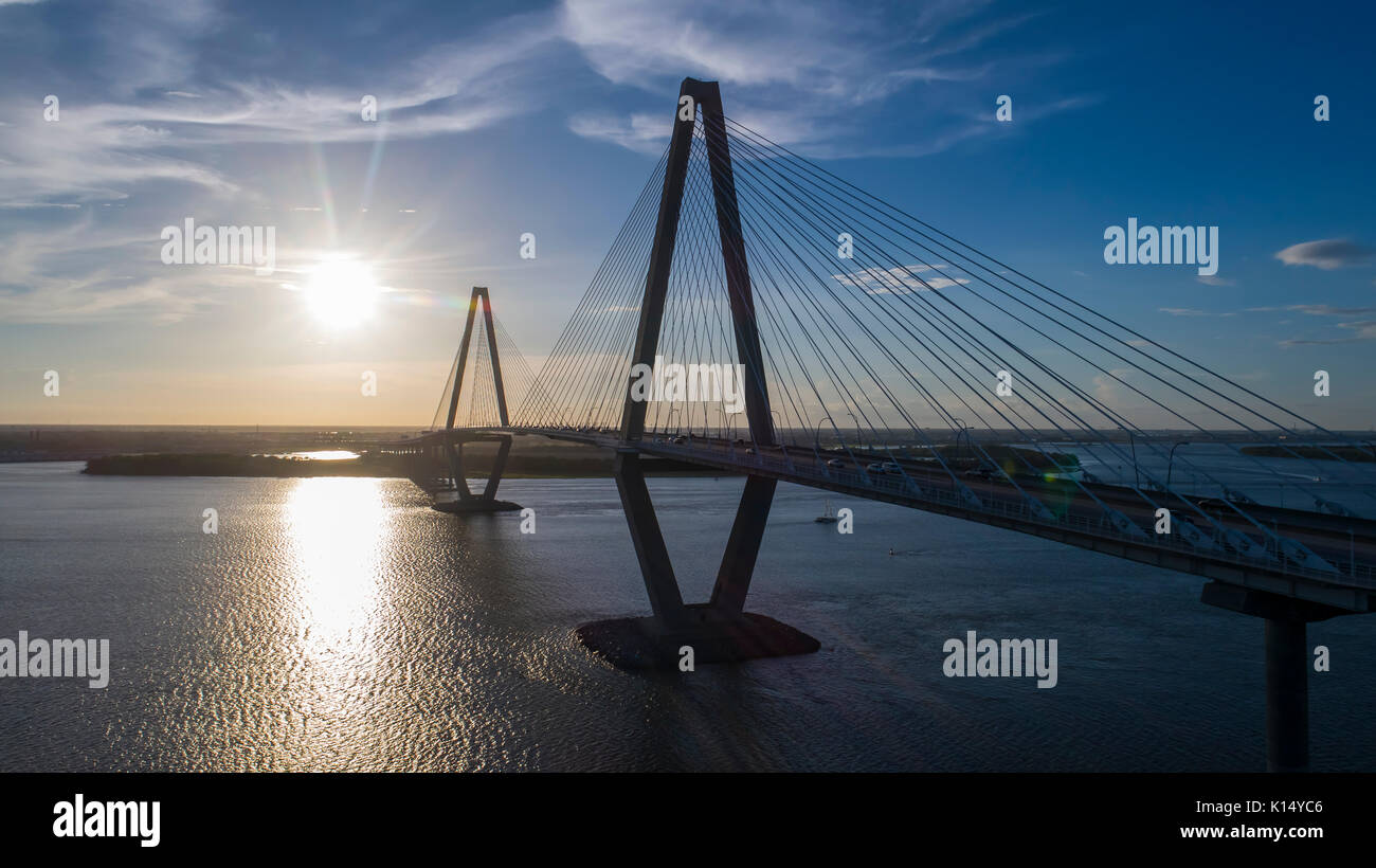 The Arthur Ravenel Jr. Bridge over the Cooper River in South Carolina ...