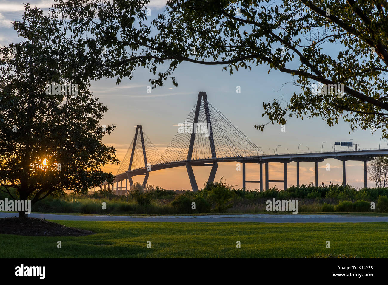 The Arthur Ravenel Jr. Bridge over the Cooper River in South Carolina ...