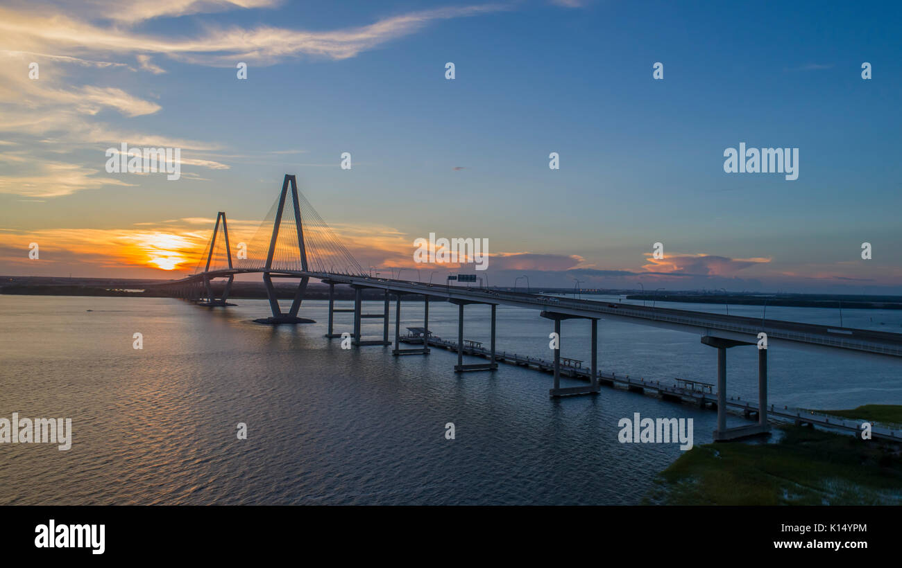 The Arthur Ravenel Jr. Bridge over the Cooper River in South Carolina ...