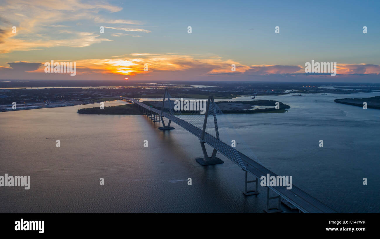 The Arthur Ravenel Jr. Bridge over the Cooper River in South Carolina ...