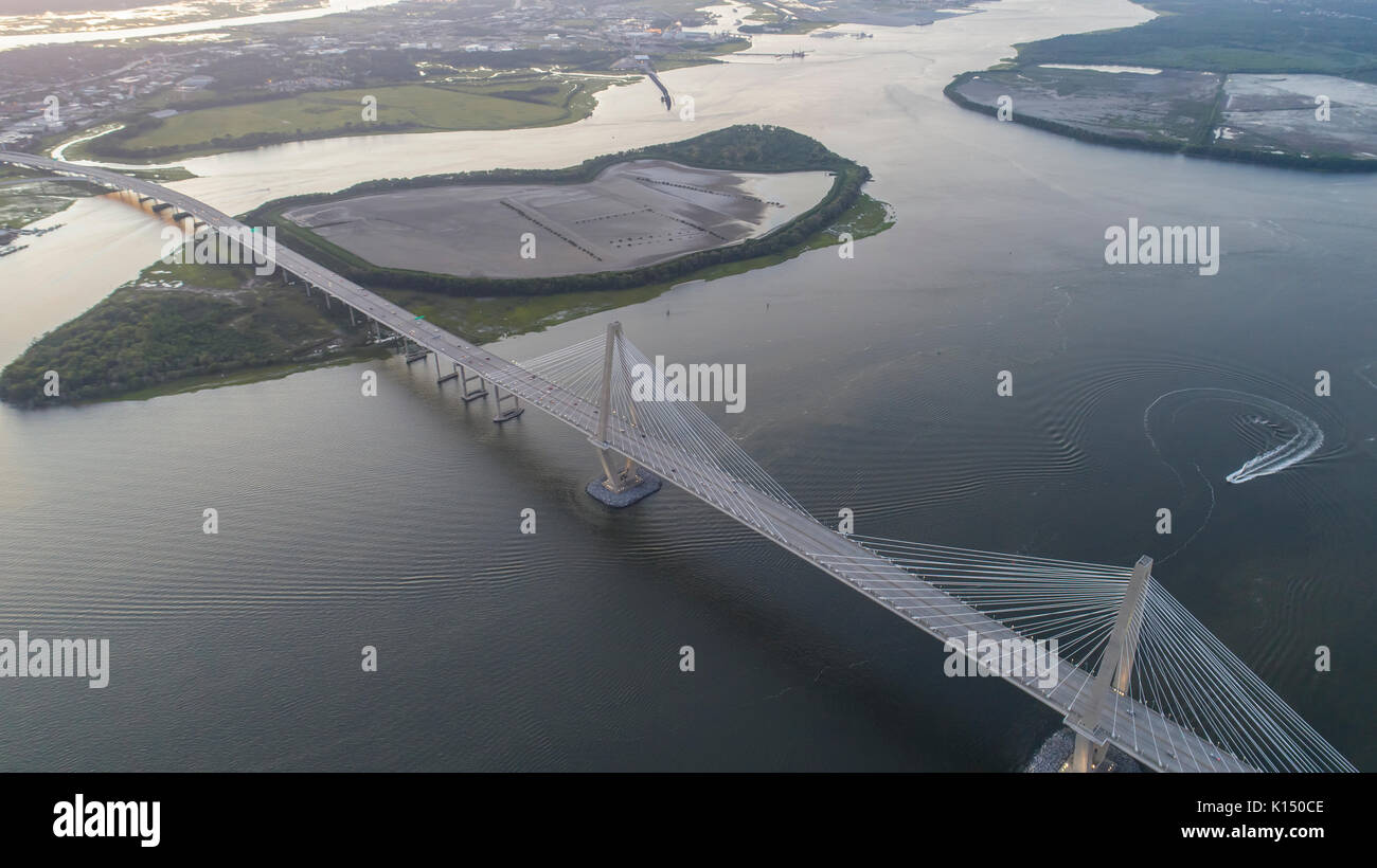The Arthur Ravenel Jr. Bridge over the Cooper River in South Carolina ...