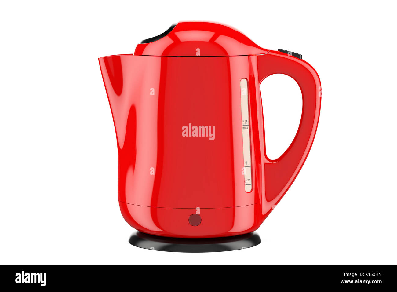 Modern red electric kettle, 3D rendering isolated on white background ...