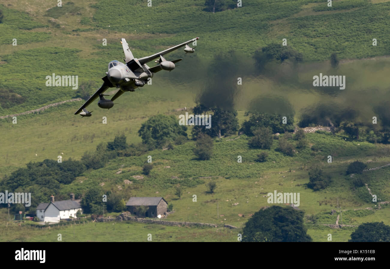 RAF Tornado GR4 on a low level flying sortie in the Mach Loop LFA7 ...