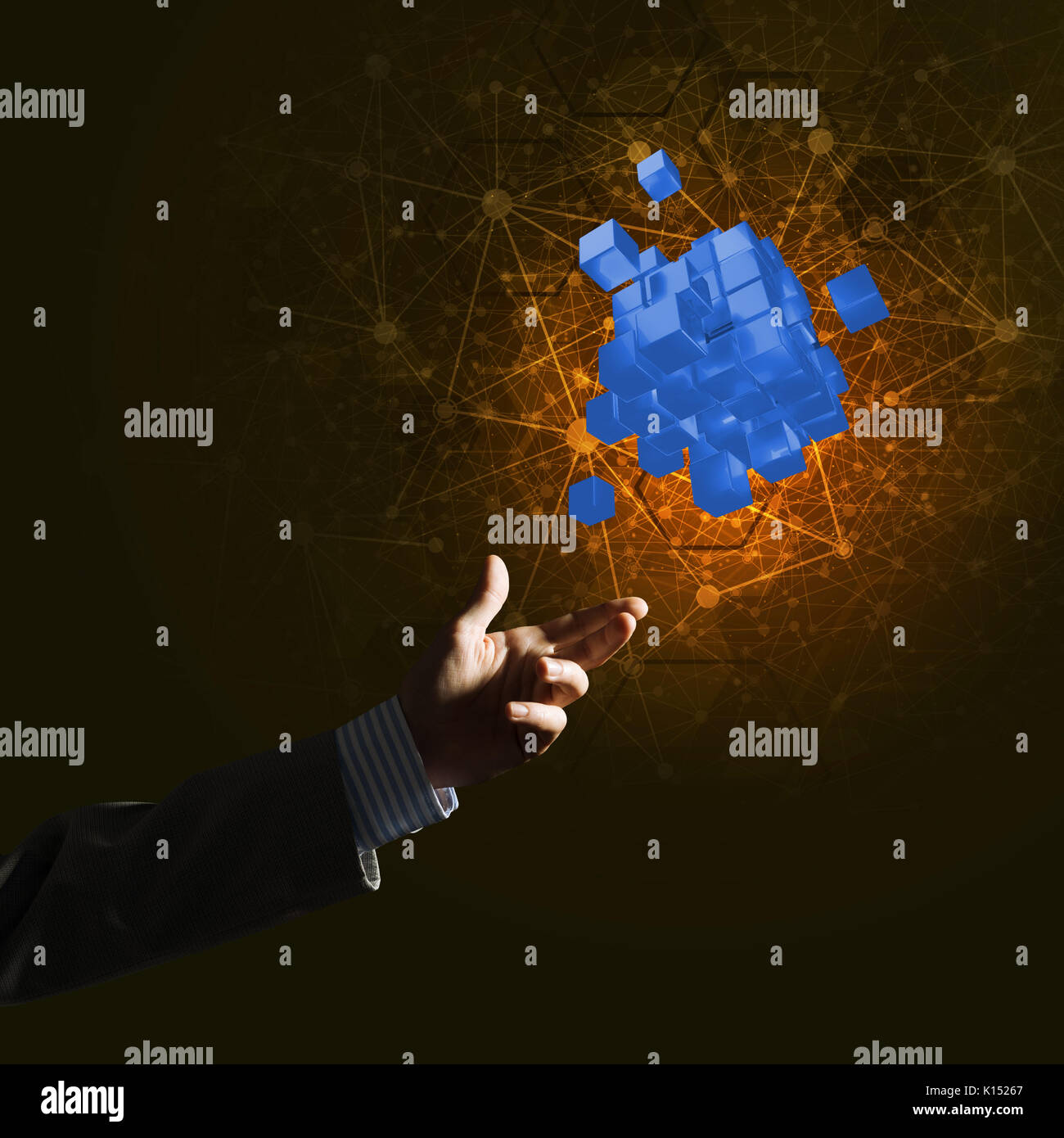 Idea of new technologies and integration presented by cube figure Stock ...