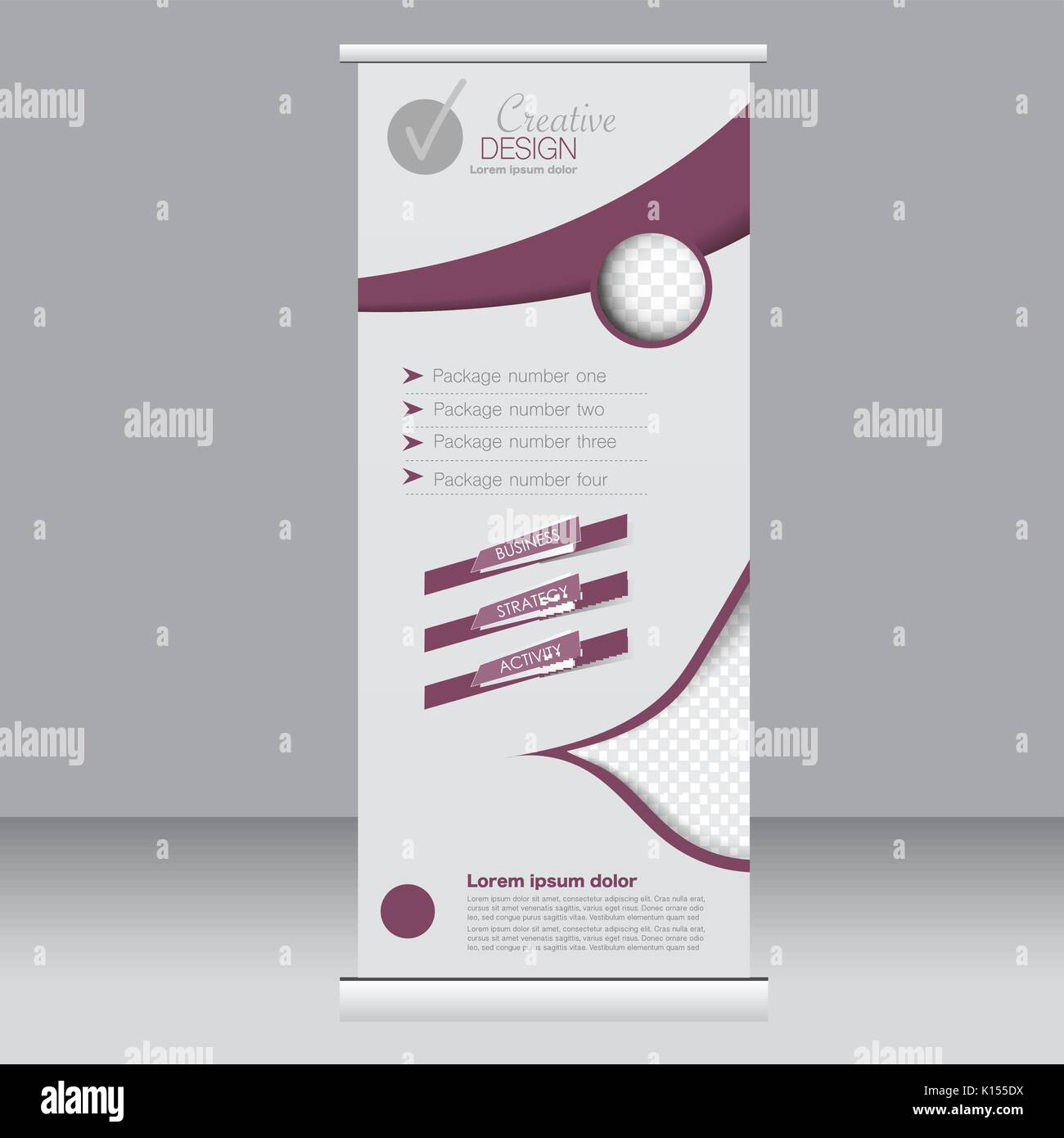 Roll up banner stand template. Abstract background for design, business, education ...