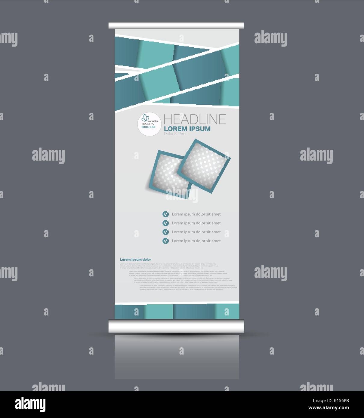 Roll up banner stand template. Abstract banner background for design, business, education ...