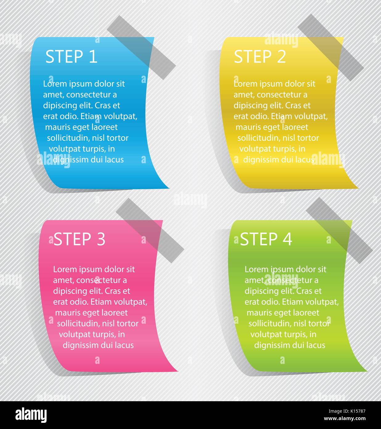 Modern infographic colorful design template sticker notes vector ...