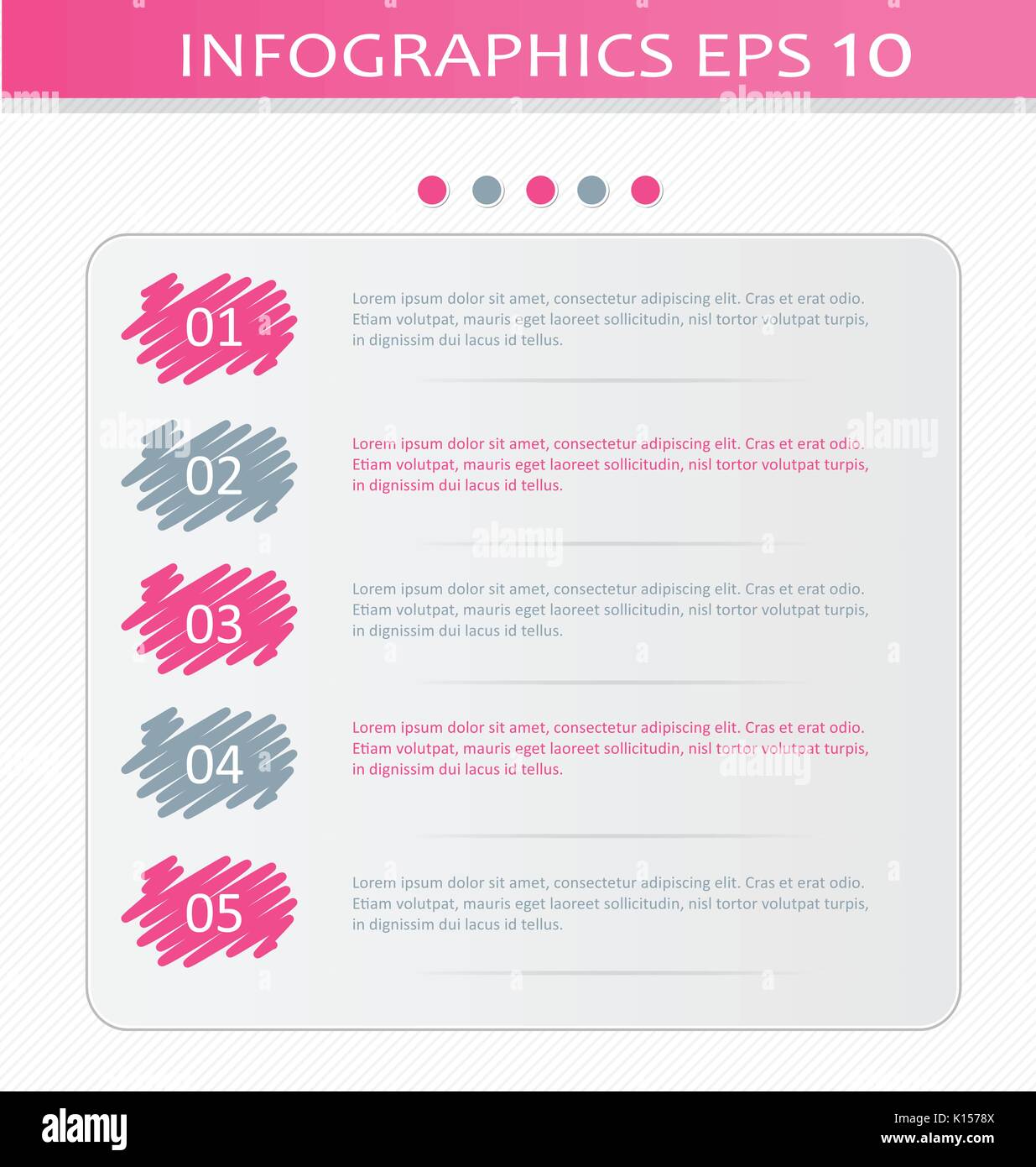 Modern infographics pink and grey design template with shadow vector ...