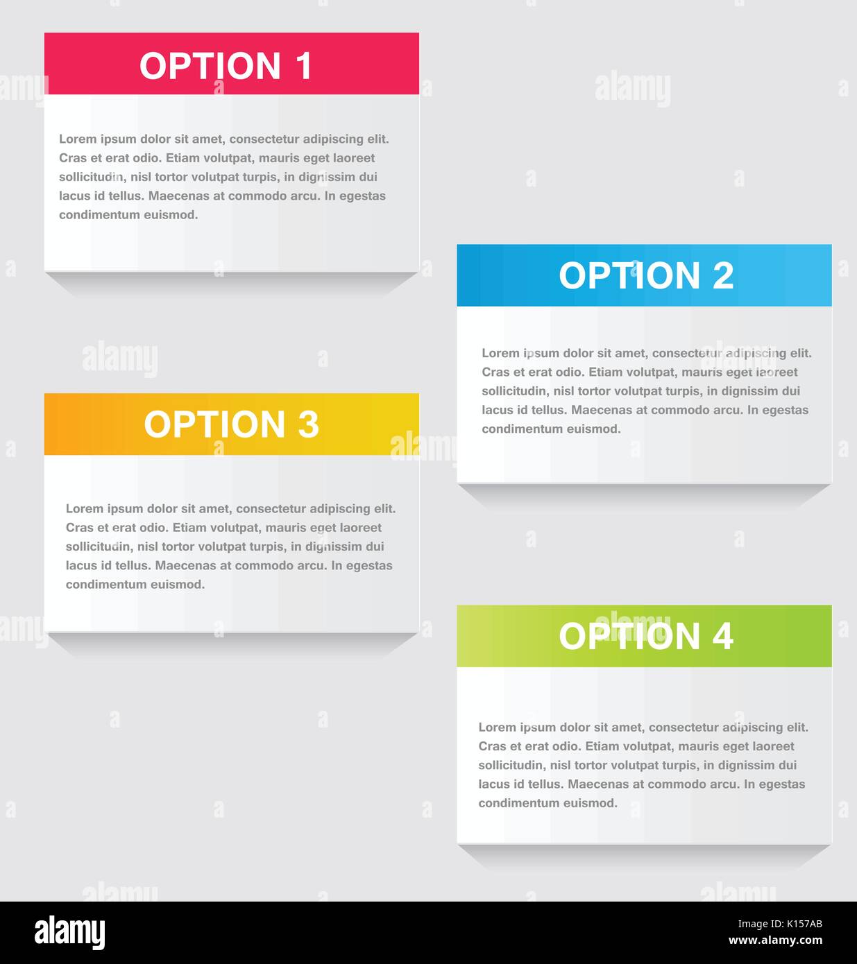 Modern infographics colorful design template with shadow vector ...