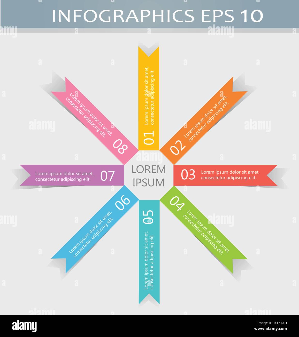 Modern infographics colorful stickers design template with shadow ...