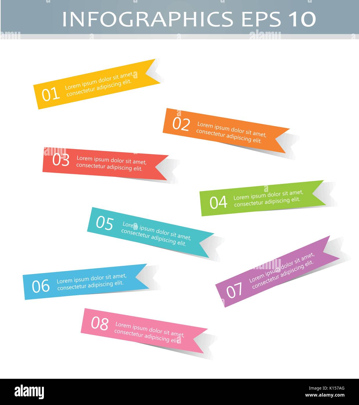 Modern infographics colorful stickers design template with shadow ...