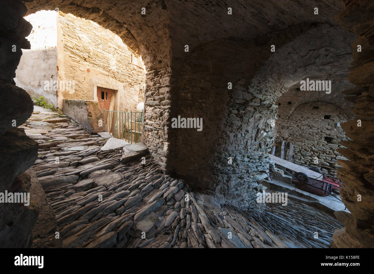 France, Corsica, Cap Corse, Cannelle, street scene Stock Photo - Alamy