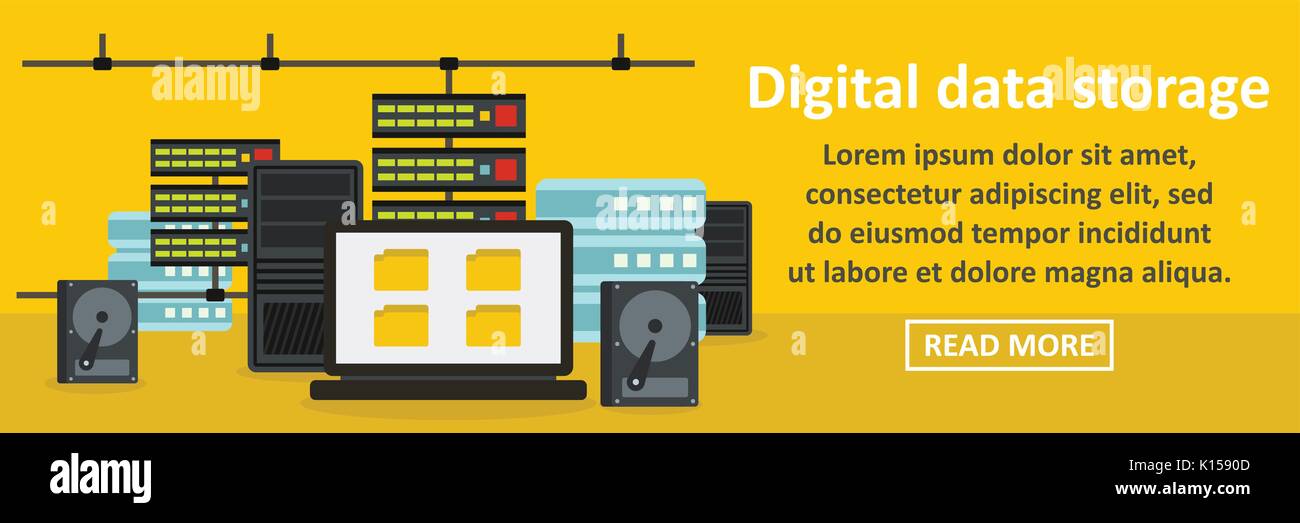 Digital data storage banner horizontal concept Stock Vector Image & Art ...