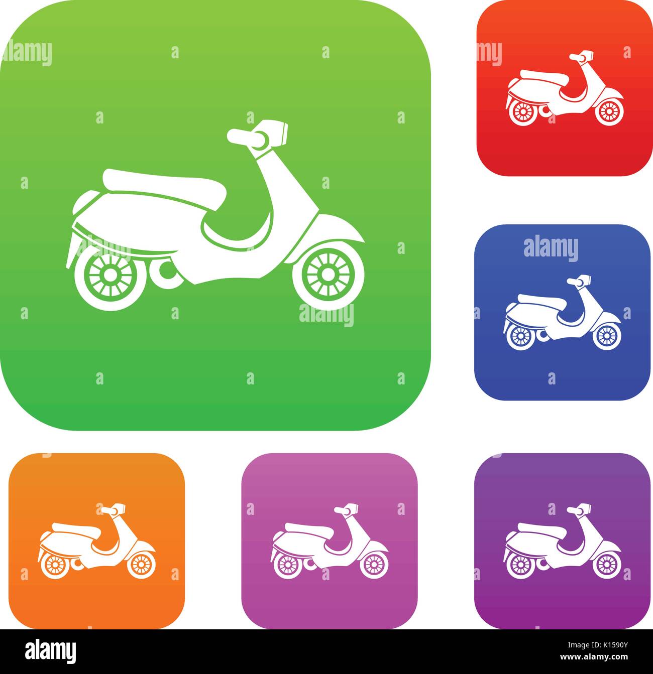 Vespa scooter set collection Stock Vector Image & Art - Alamy