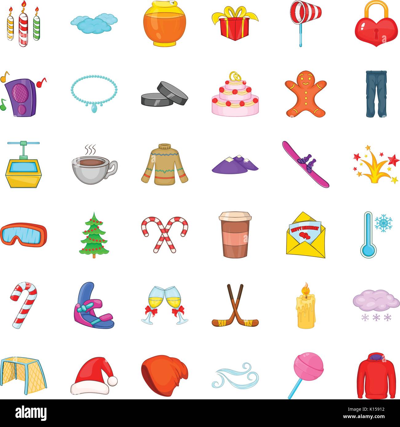 December icons set, cartoon style Stock Vector Image & Art - Alamy