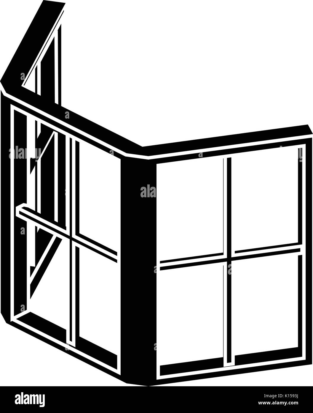 Facade window frame icon, simple black style Stock Vector Image & Art ...