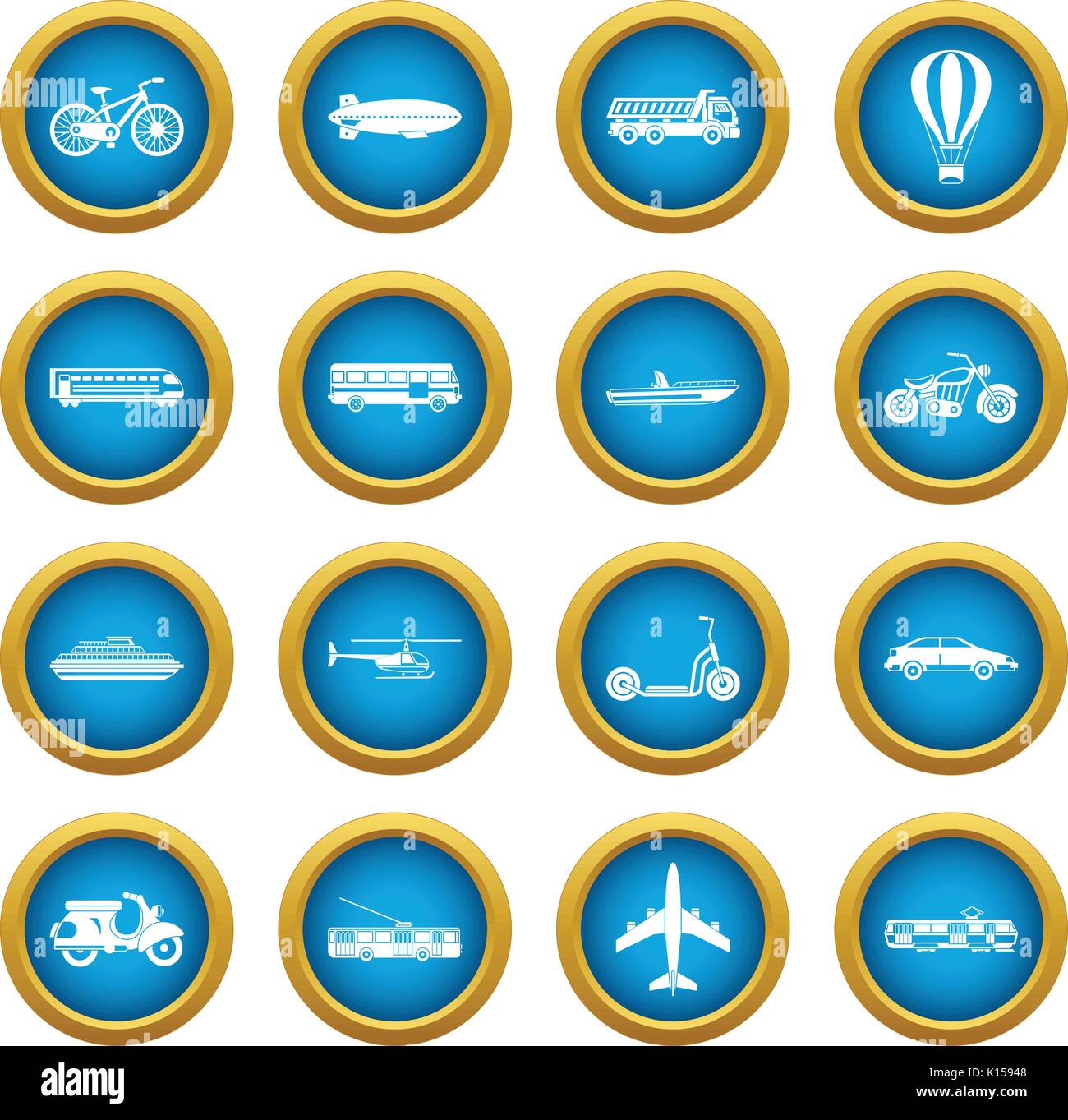 Transportation icons blue circle set Stock Vector Image & Art - Alamy