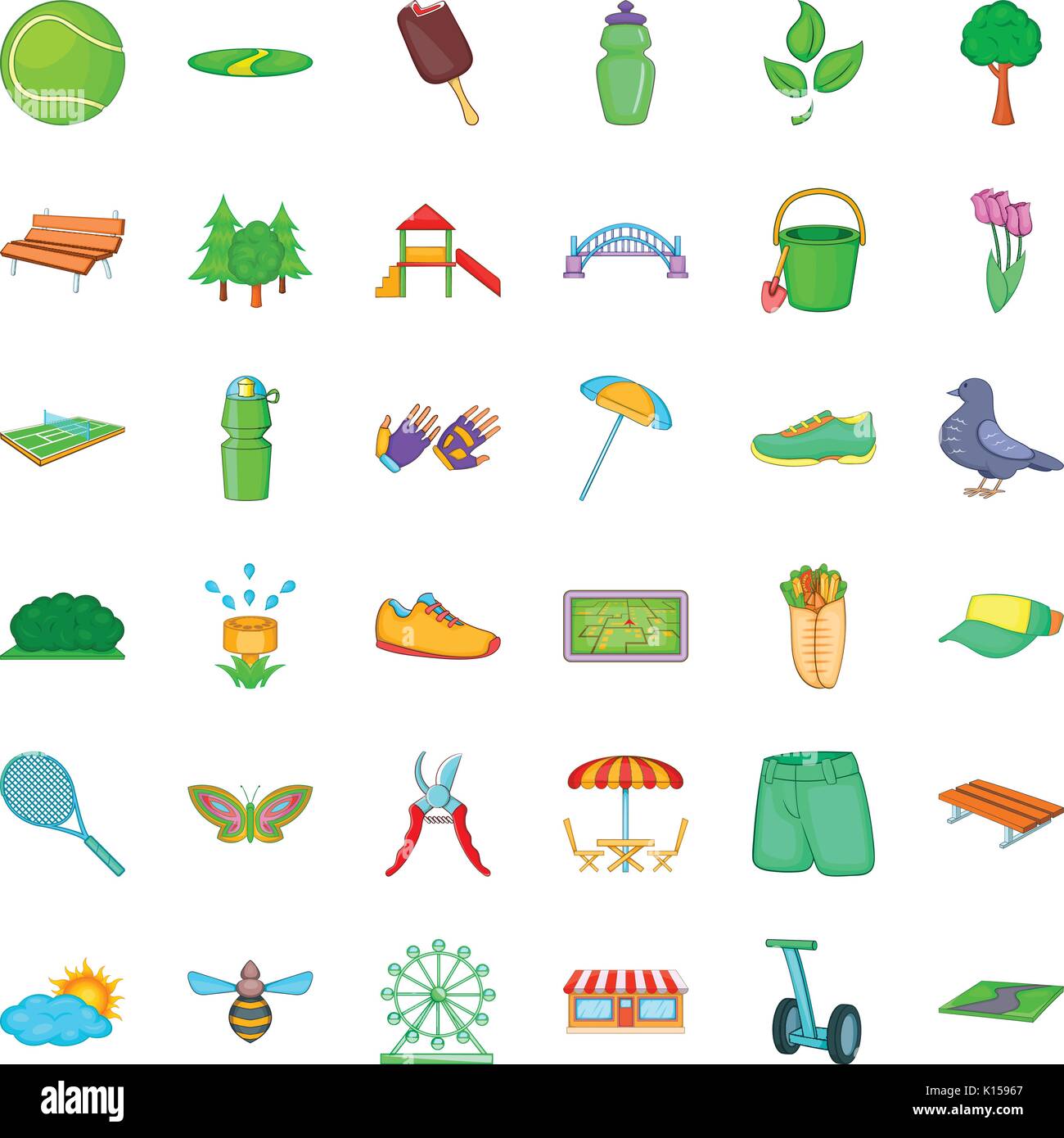 Summer icons set, cartoon style Stock Vector Image & Art - Alamy