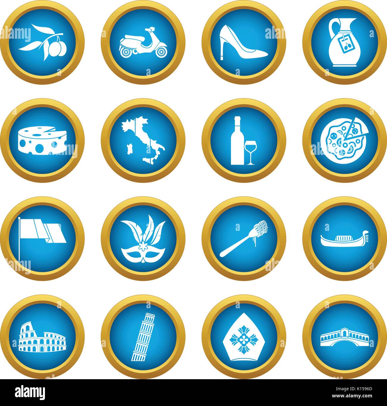 Italia icons blue circle set Stock Vector Image & Art - Alamy
