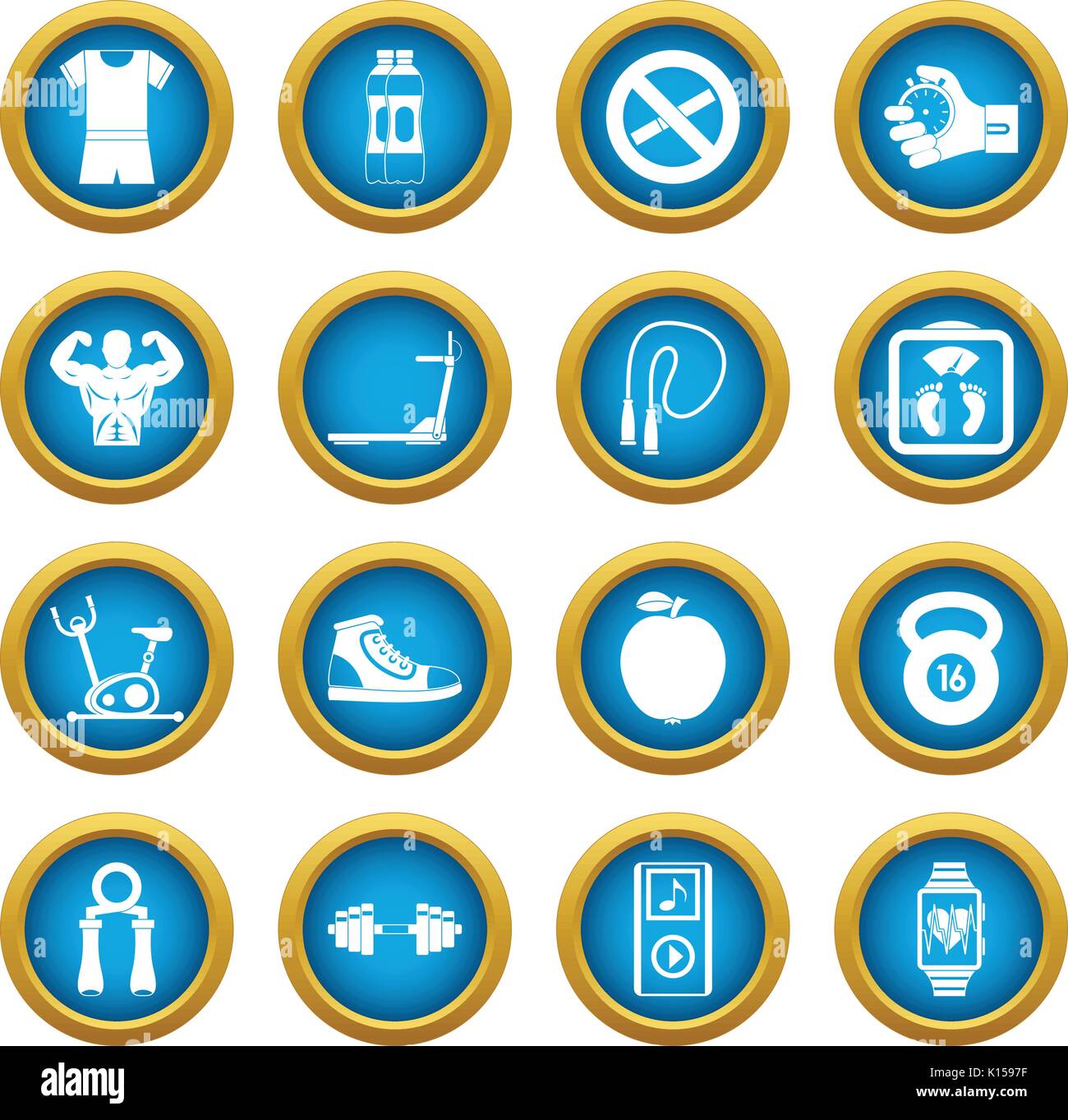 Fitness icons blue circle set Stock Vector Image & Art - Alamy