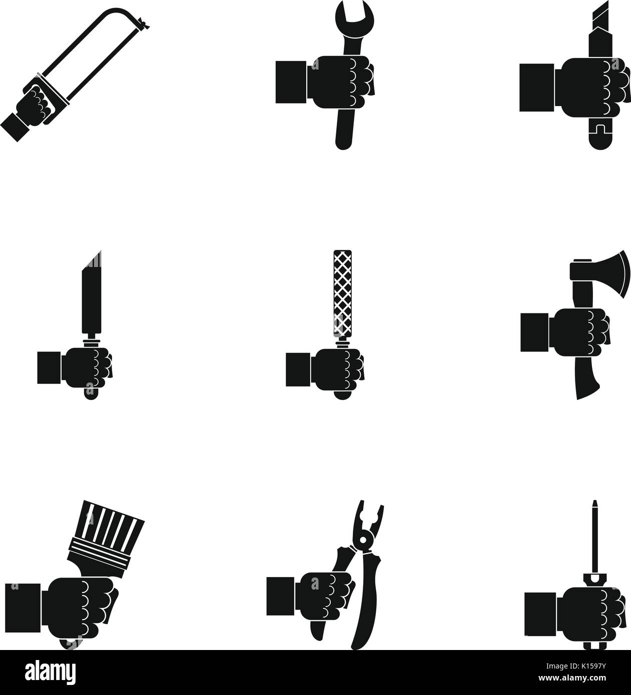 Repair house hand tool icon set, simple style Stock Vector Image & Art ...