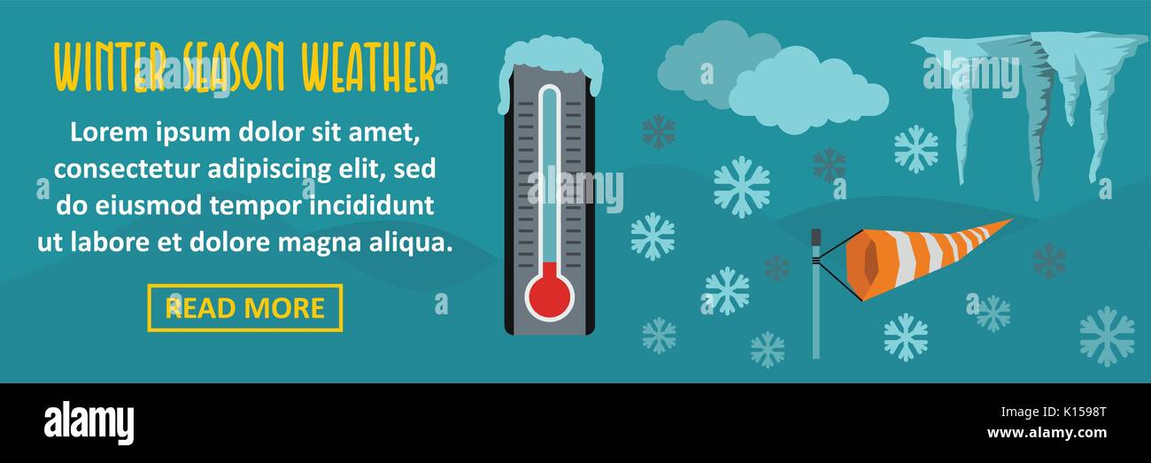 Winter season weather banner horizontal concept Stock Vector Image ...