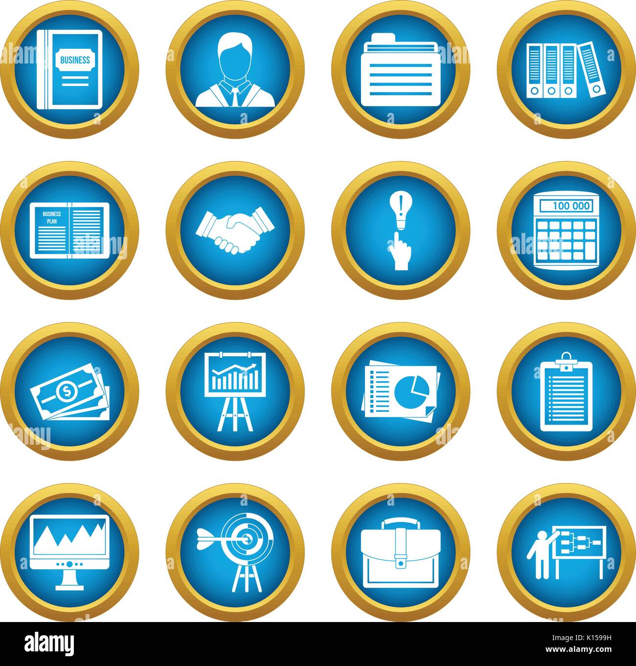 Business plan icons blue circle set Stock Vector Image & Art - Alamy
