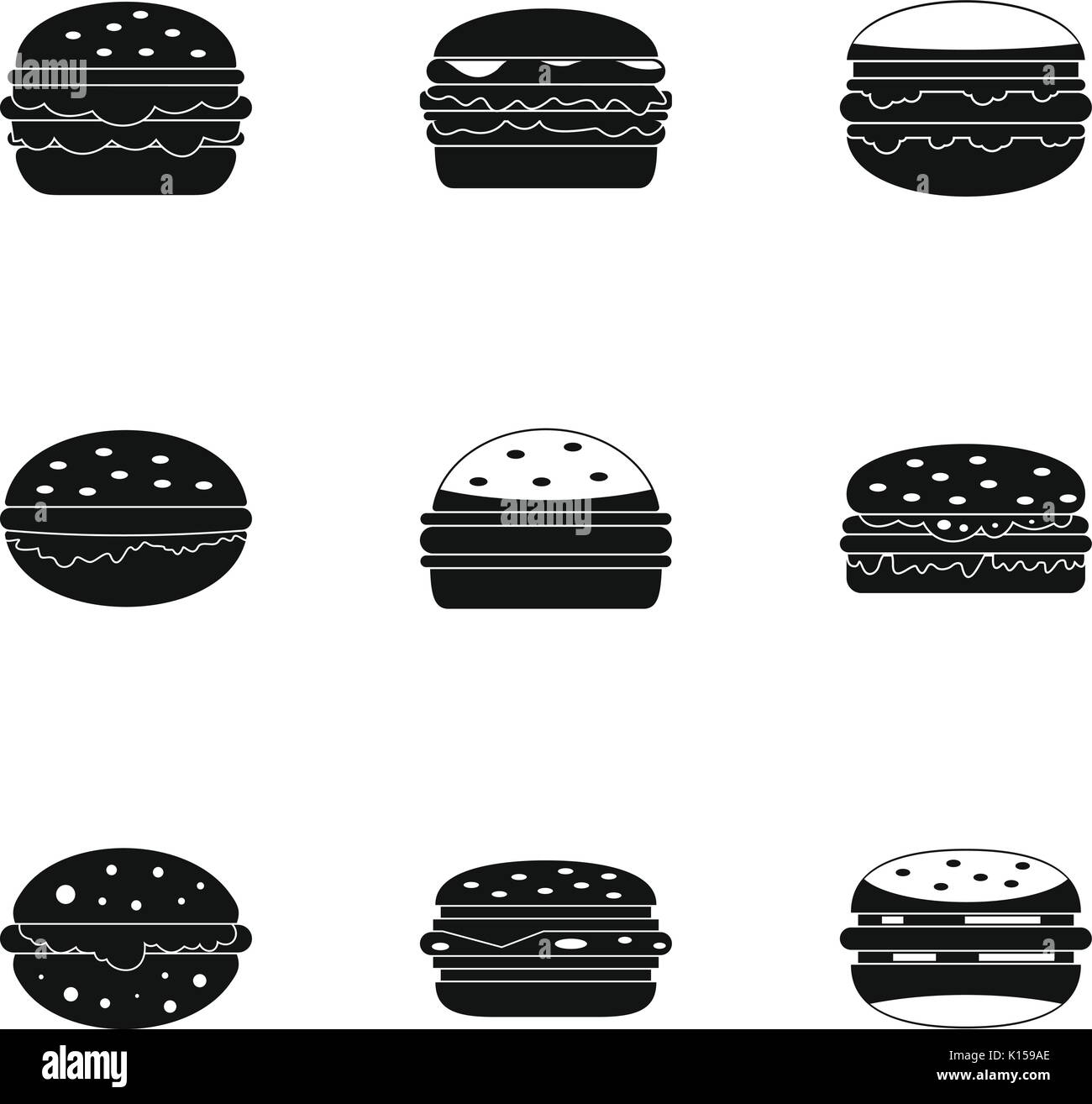 Cheeseburger icon set, simple style Stock Vector Image & Art - Alamy