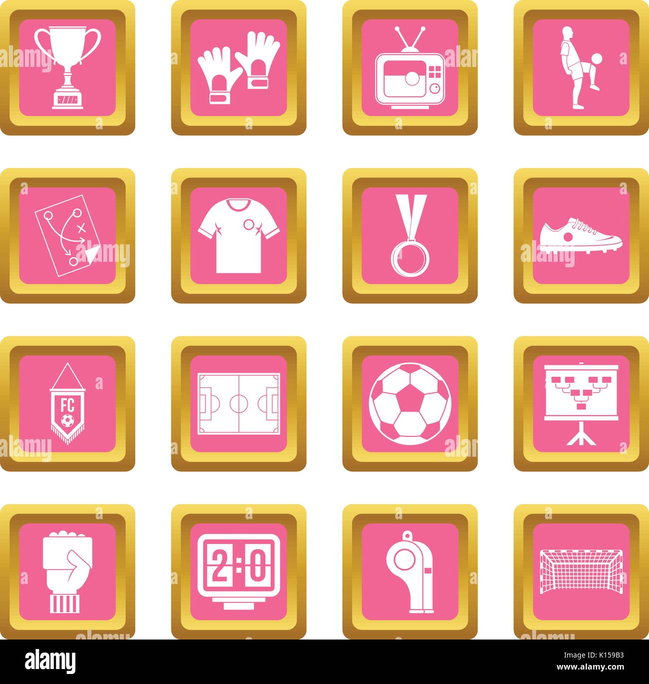 Soccer football icons pink Stock Vector Image & Art - Alamy