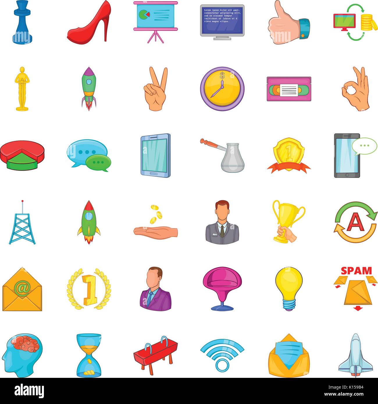 Spam icons set, cartoon style Stock Vector Image & Art - Alamy