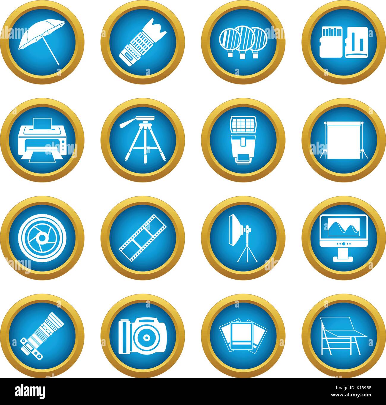 Photo studio icons blue circle set Stock Vector Image & Art - Alamy