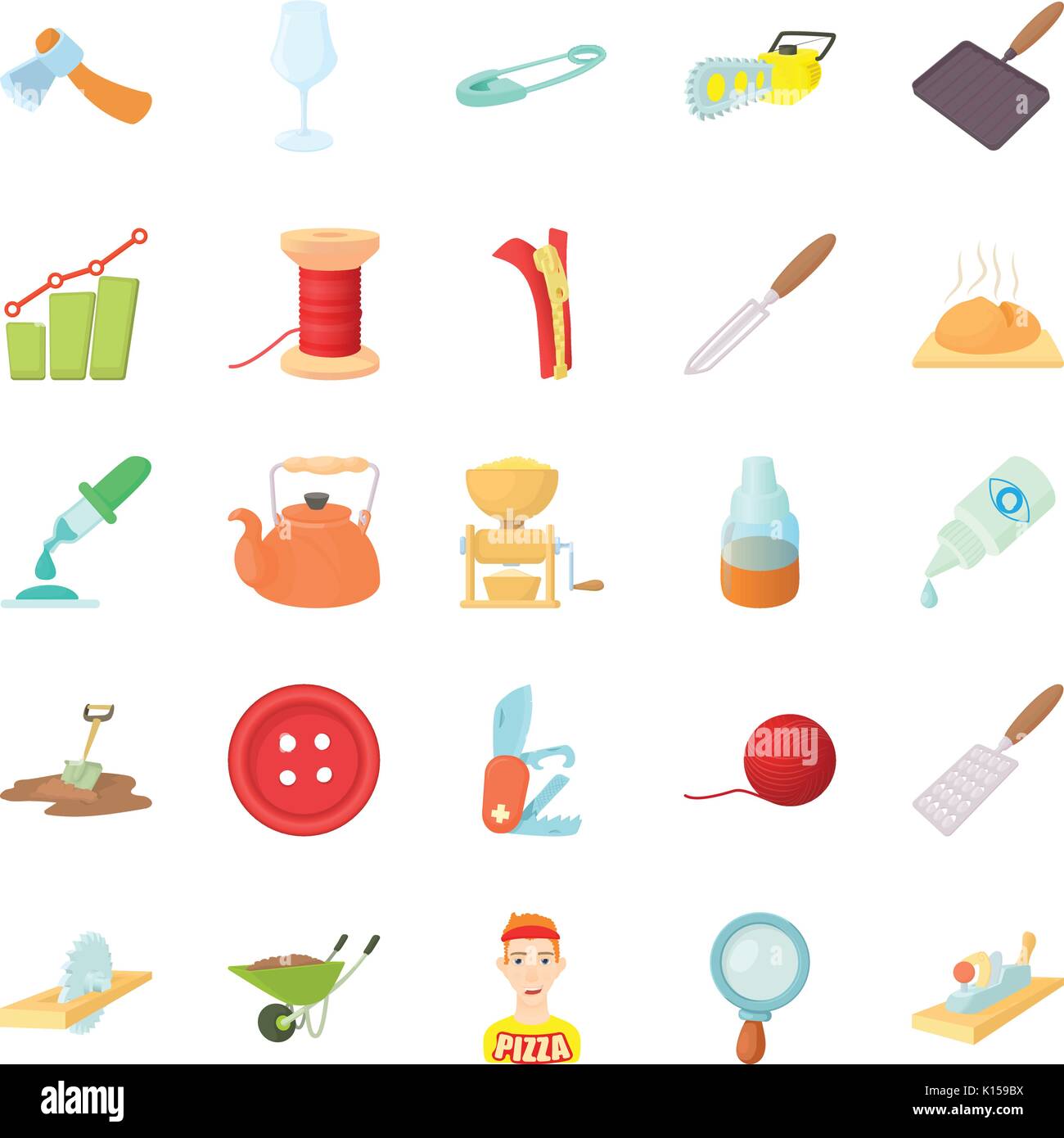 Handicraft icons set, cartoon style Stock Vector Image & Art - Alamy