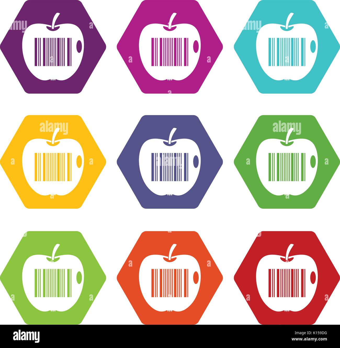 Code to represent product identification icon set color hexahedron ...