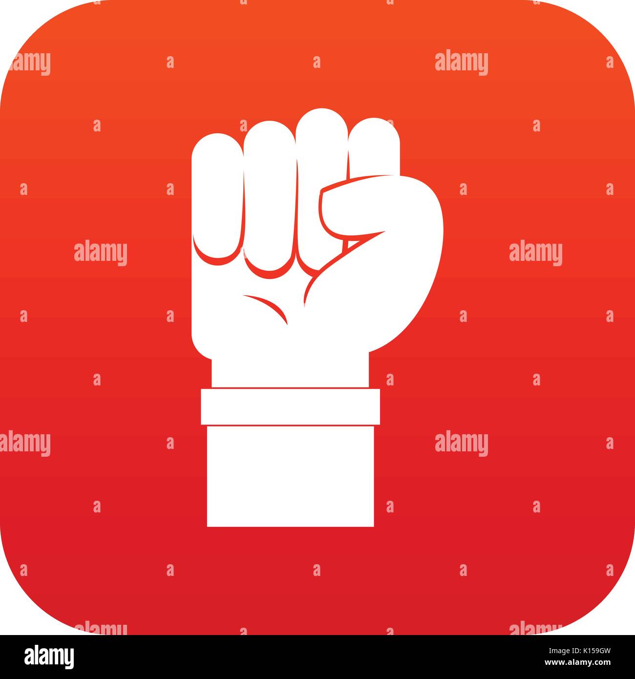 Fist icon digital red Stock Vector Image & Art - Alamy