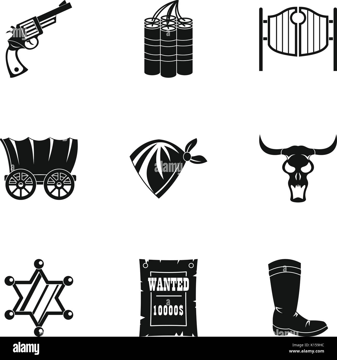 Sheriff icon set, simple style Stock Vector Image & Art - Alamy