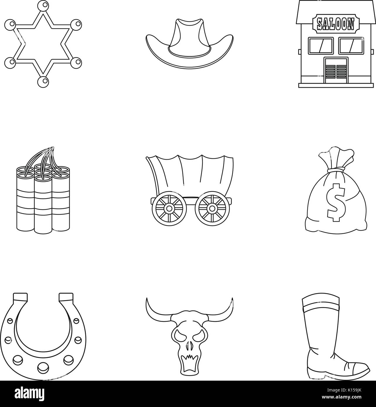 Wild west icon set, outline style Stock Vector Image & Art - Alamy Wild west icon set, outline style Stock Vector Image & Art - Alamy