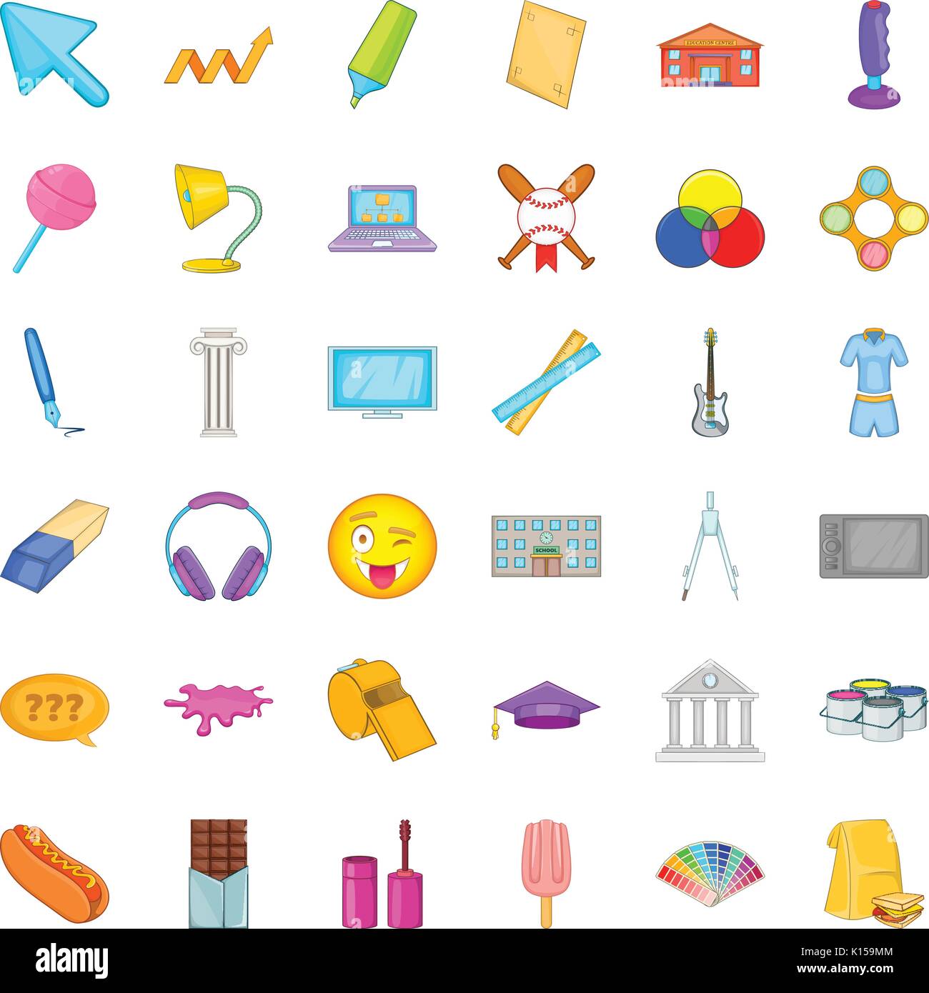 School icons set, cartoon style Stock Vector Image & Art - Alamy