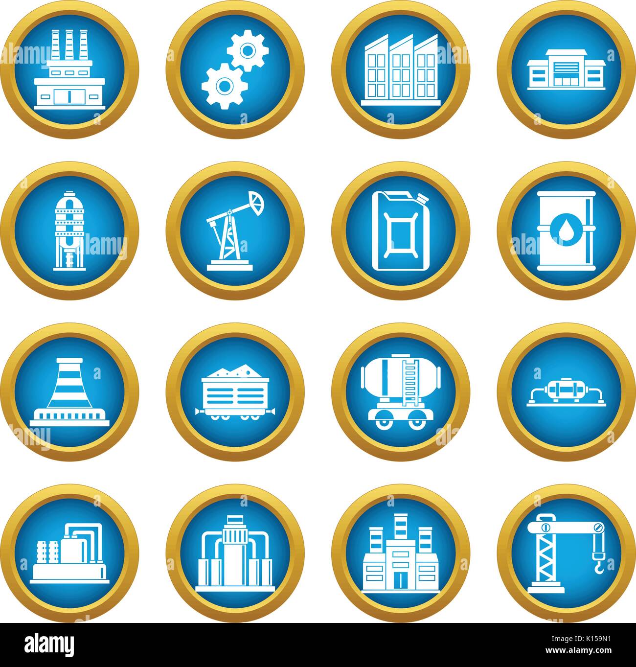 Industry icons blue circle set Stock Vector Image & Art - Alamy