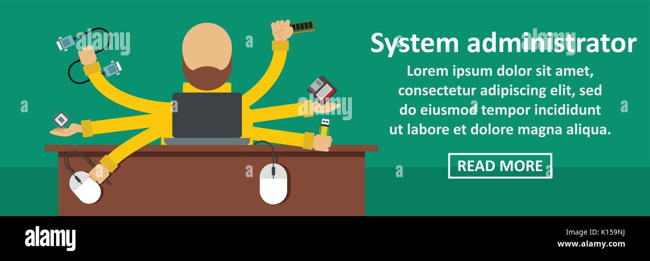 System administrator banner horizontal concept Stock Vector Image & Art ...