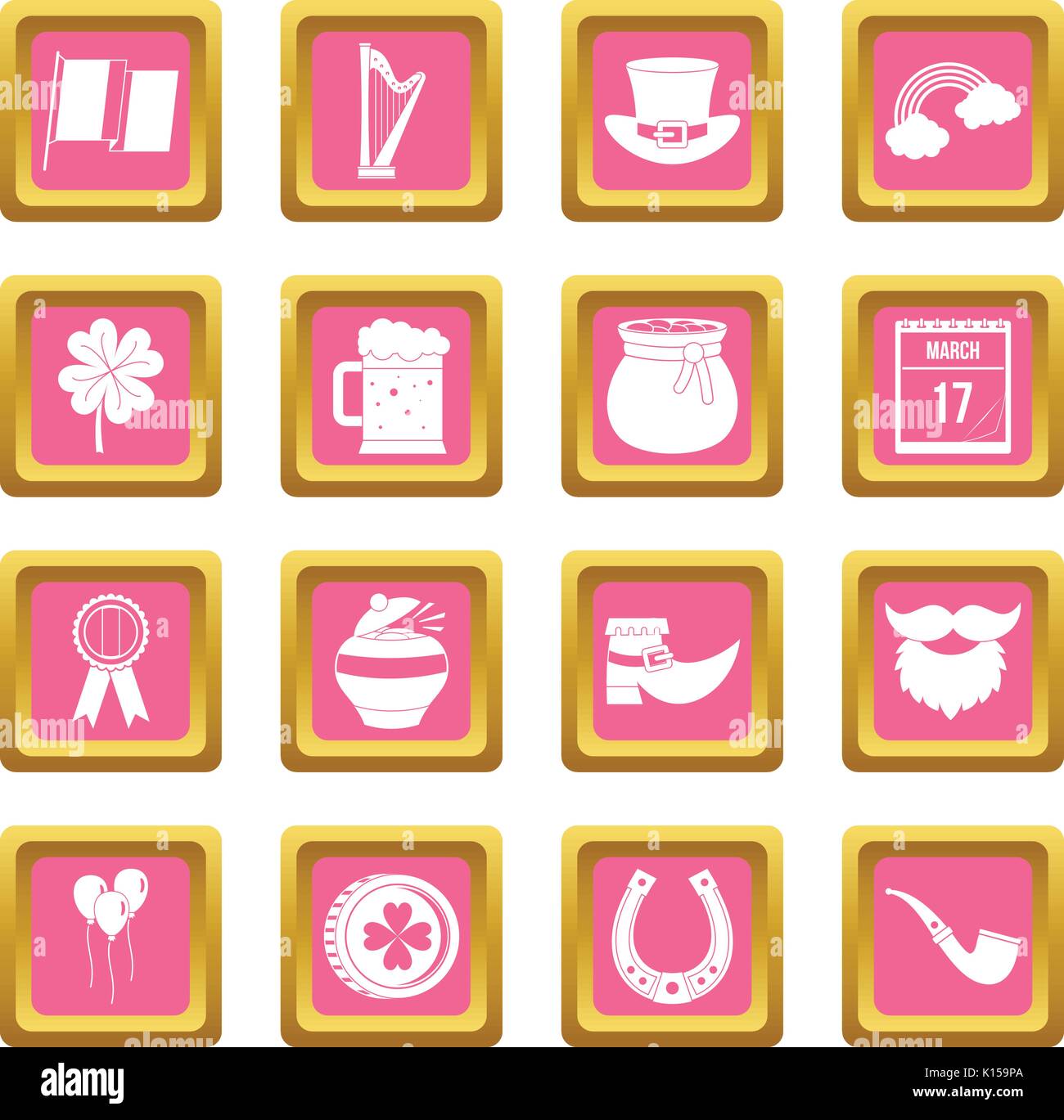 Saint Patrick icons pink Stock Vector Image & Art - Alamy