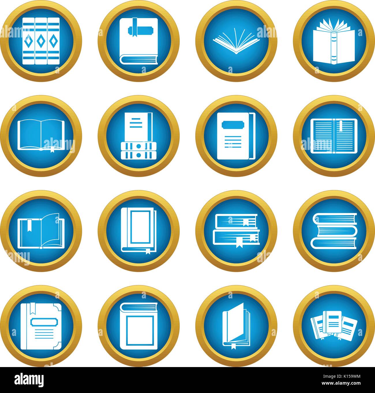 Books icons blue circle set Stock Vector Image & Art - Alamy