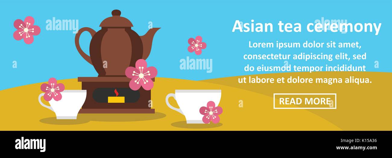 Asian tea ceremony banner horizontal concept Stock Vector Image & Art ...