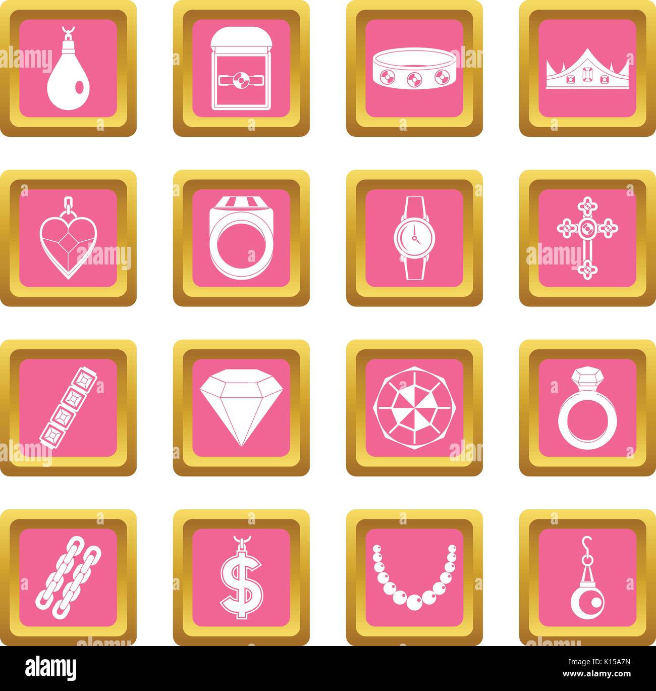 Jewelry items icons pink Stock Vector Image & Art - Alamy