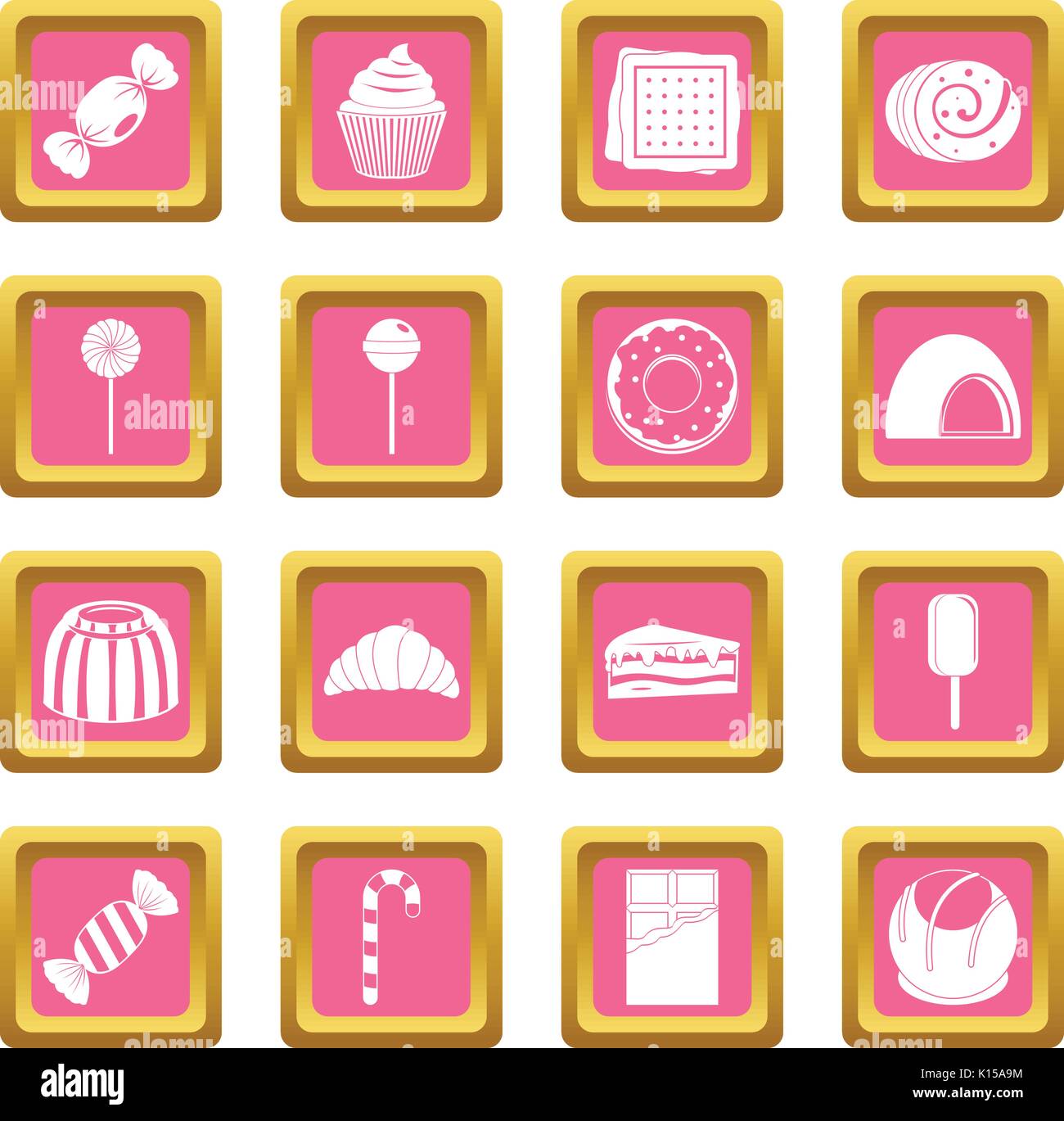 Pink sweets candies heart Stock Vector Images - Alamy