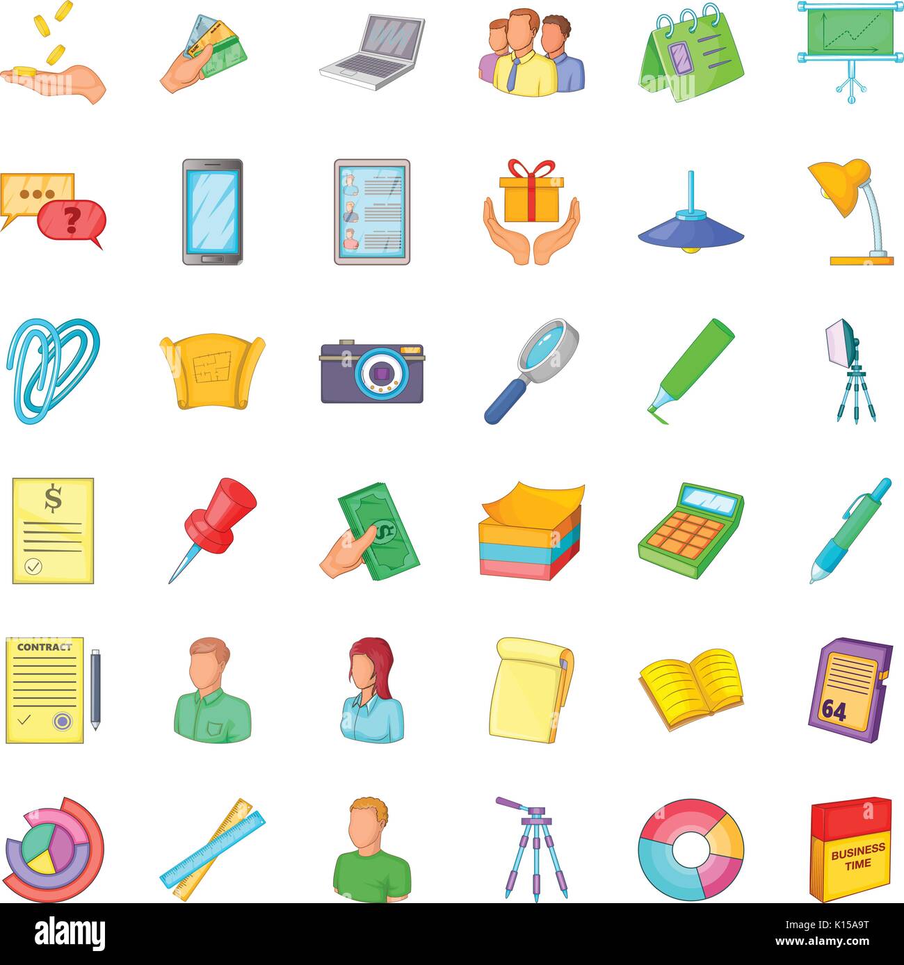 Office icons set, cartoon style Stock Vector Image & Art - Alamy