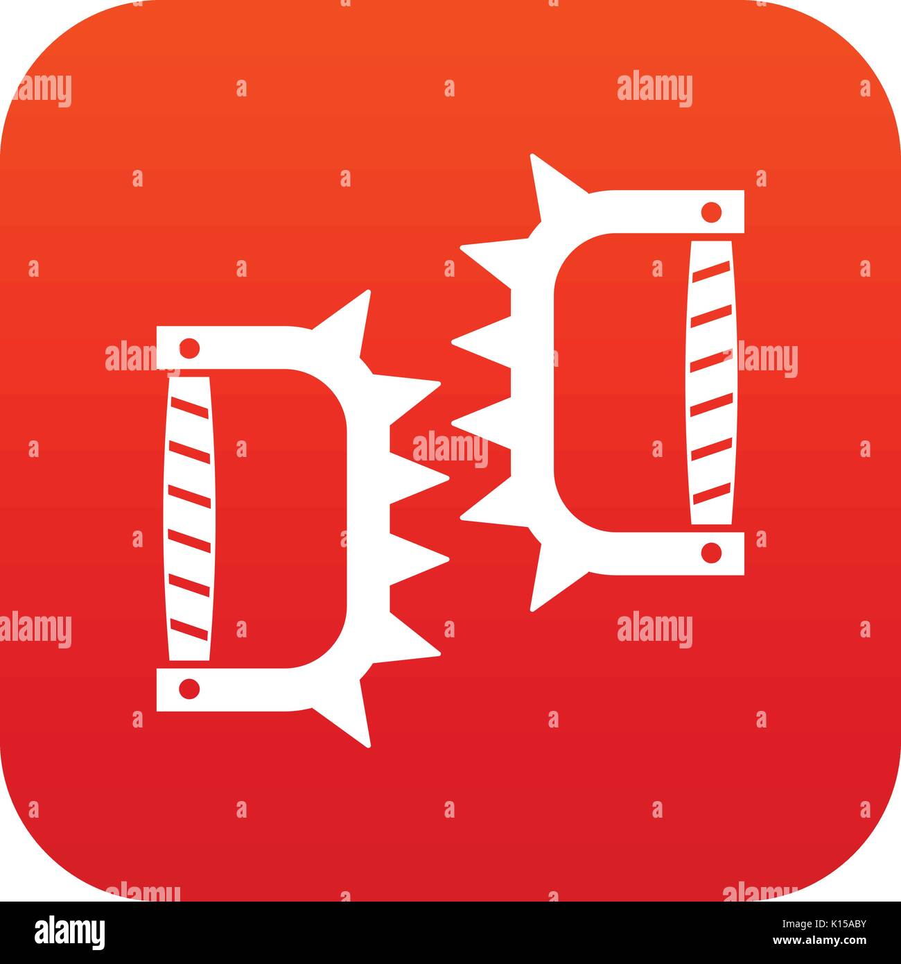 Knuckles with spikes icon digital red Stock Vector Image & Art - Alamy