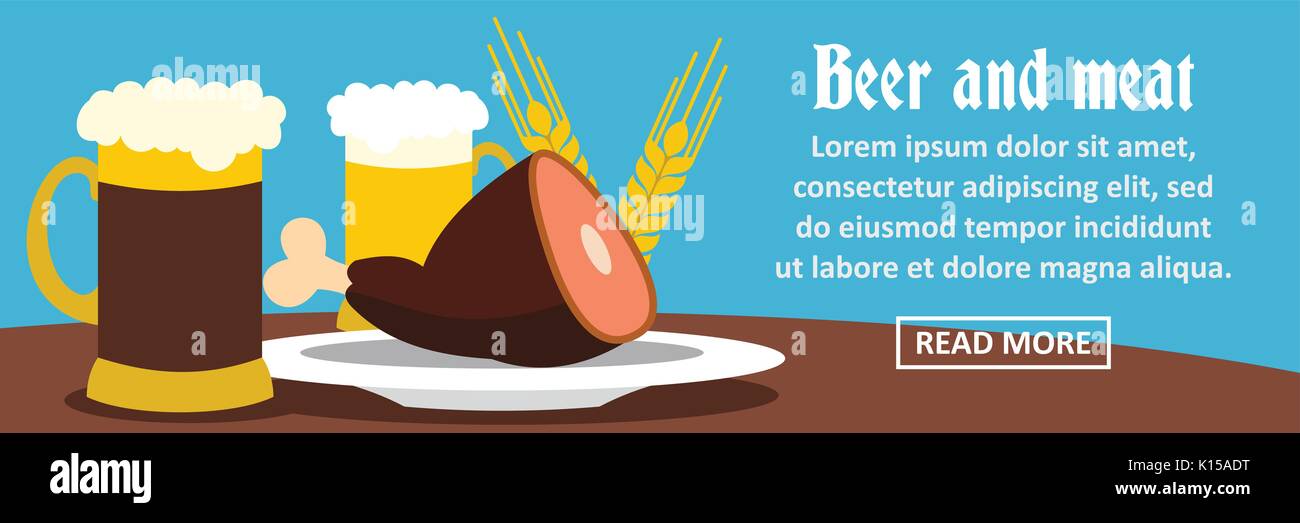 Beer and meat banner horizontal concept Stock Vector Image & Art - Alamy