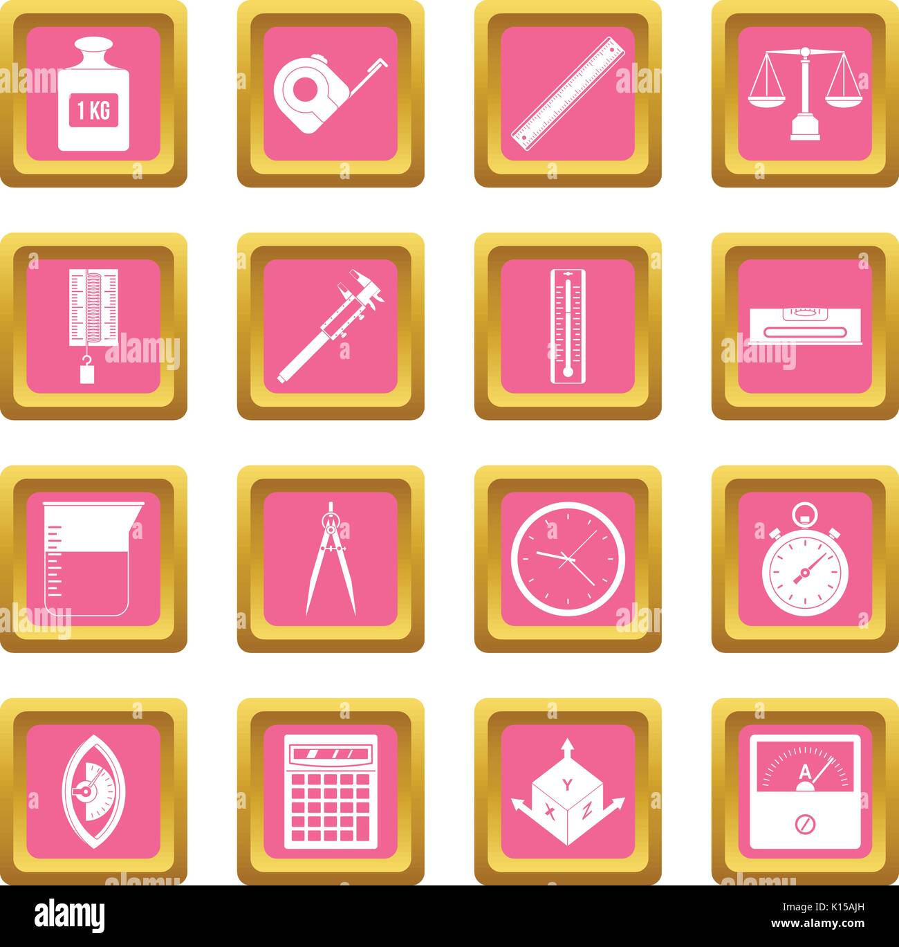 Measure precision icons pink Stock Vector Image & Art - Alamy