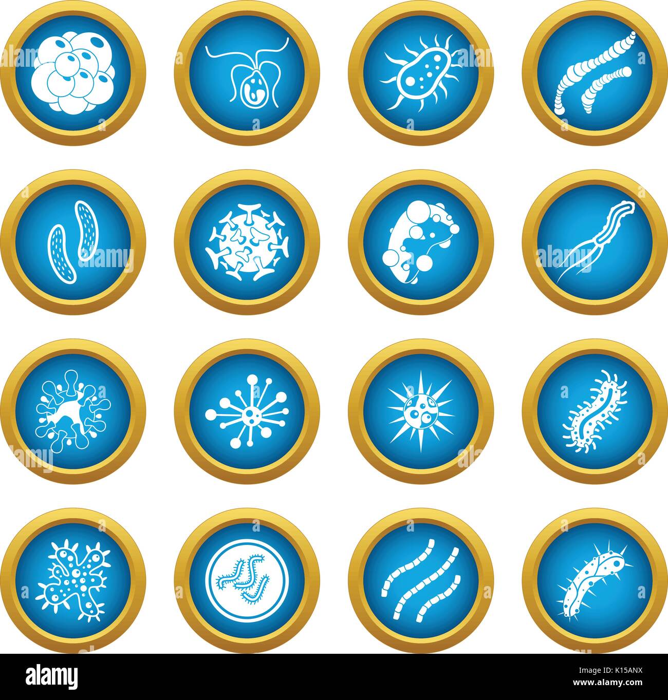 Virus bacteria icons blue circle set Stock Vector Image & Art - Alamy